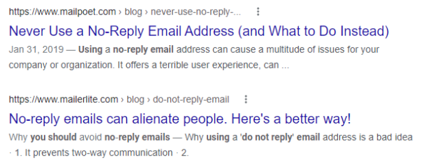 The case FOR do not reply email addresses – Bredemarket